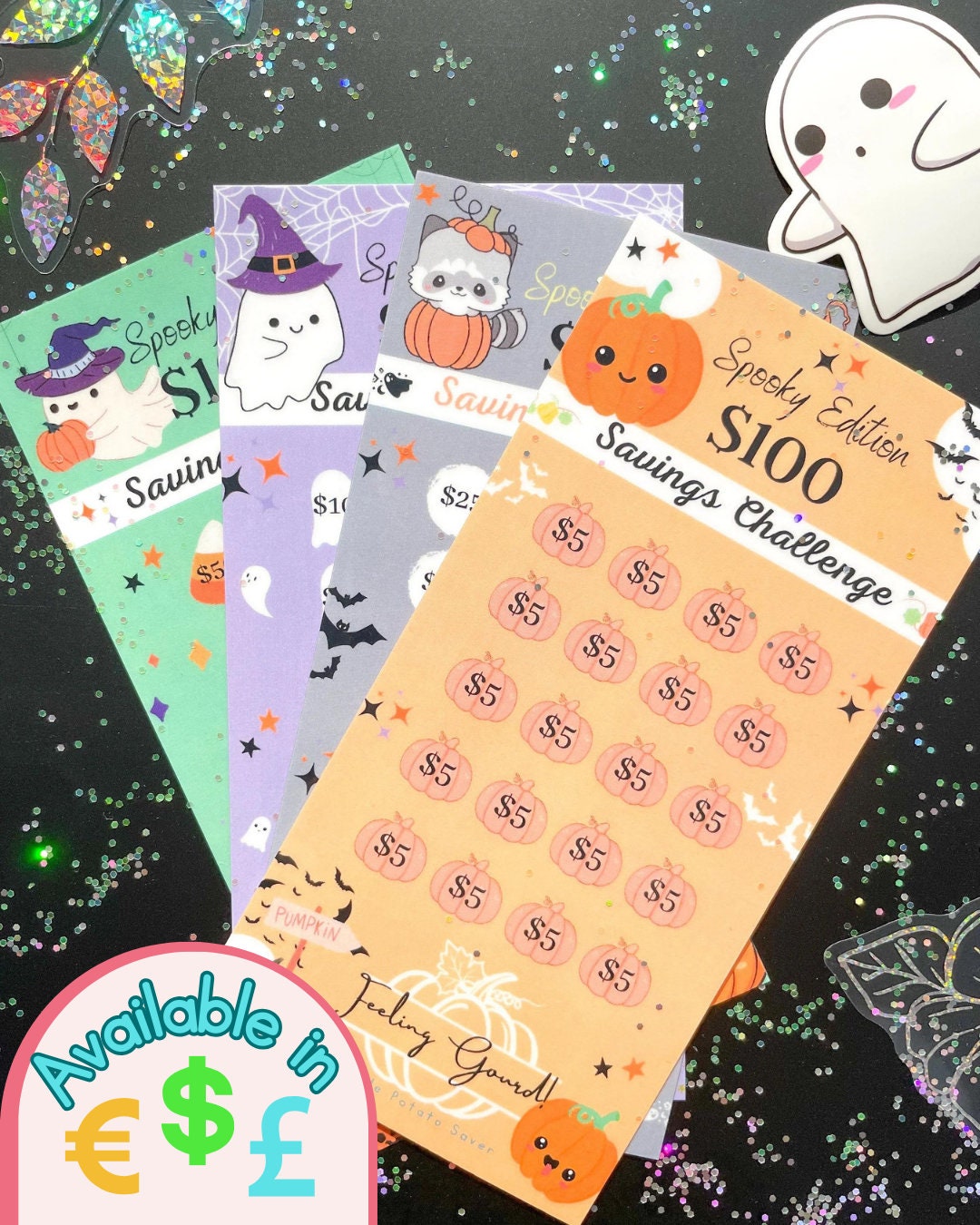 Spooky Edition Savings Challenge | Money Tracker | Laminated | for Cash ...