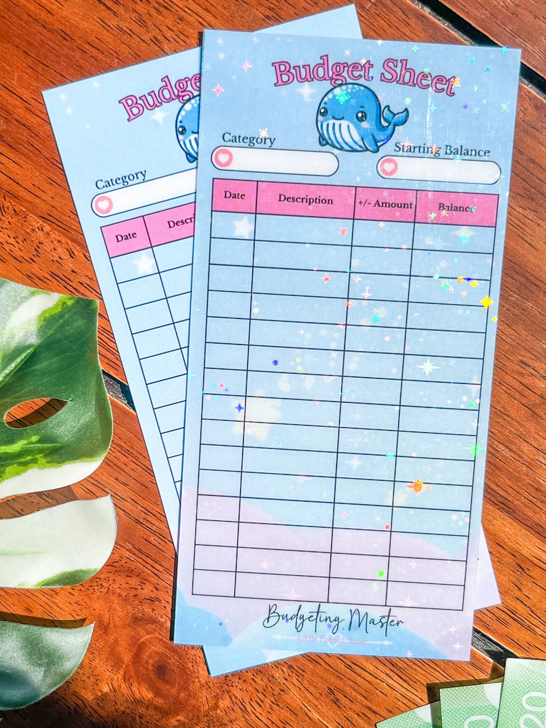 WHALE Budget Sheet - Cute Animals 2nd Edition | Money Tracker | A6 ...