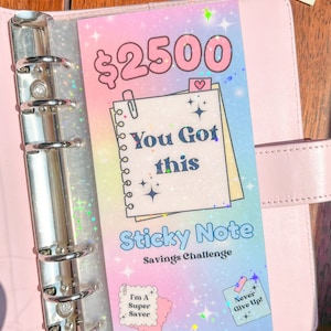 1k 2.5k 5k Motivational Sticky Notes Envelope Savings Challenge | A6 ...