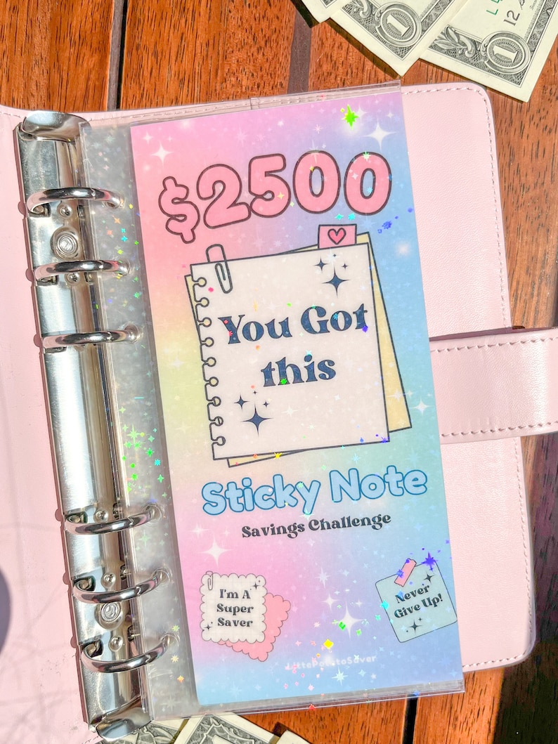 1k 2.5k 5k Motivational Sticky Notes Envelope Savings Challenge | A6 ...