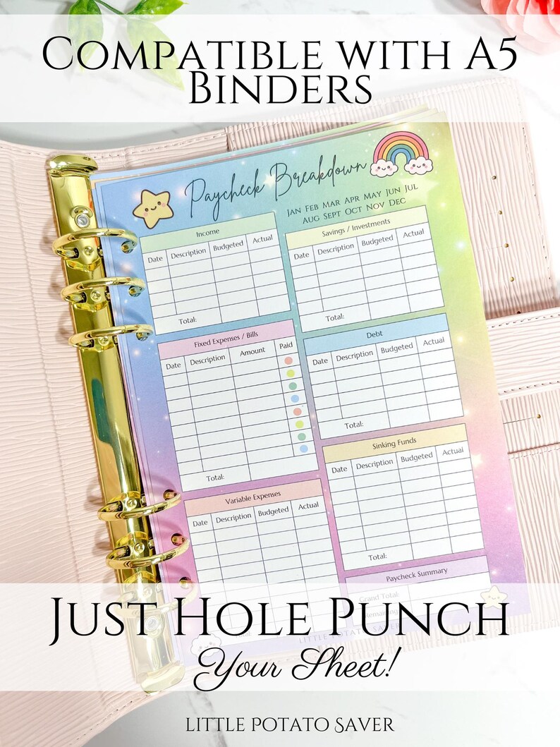 Budget & Paycheck Breakdown Note Pad | 50 Sheets A5 Size | Stationary ...