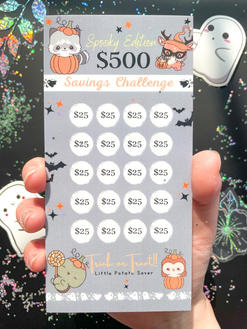 Spooky Edition Savings Challenge | Money Tracker | Laminated | for Cash ...