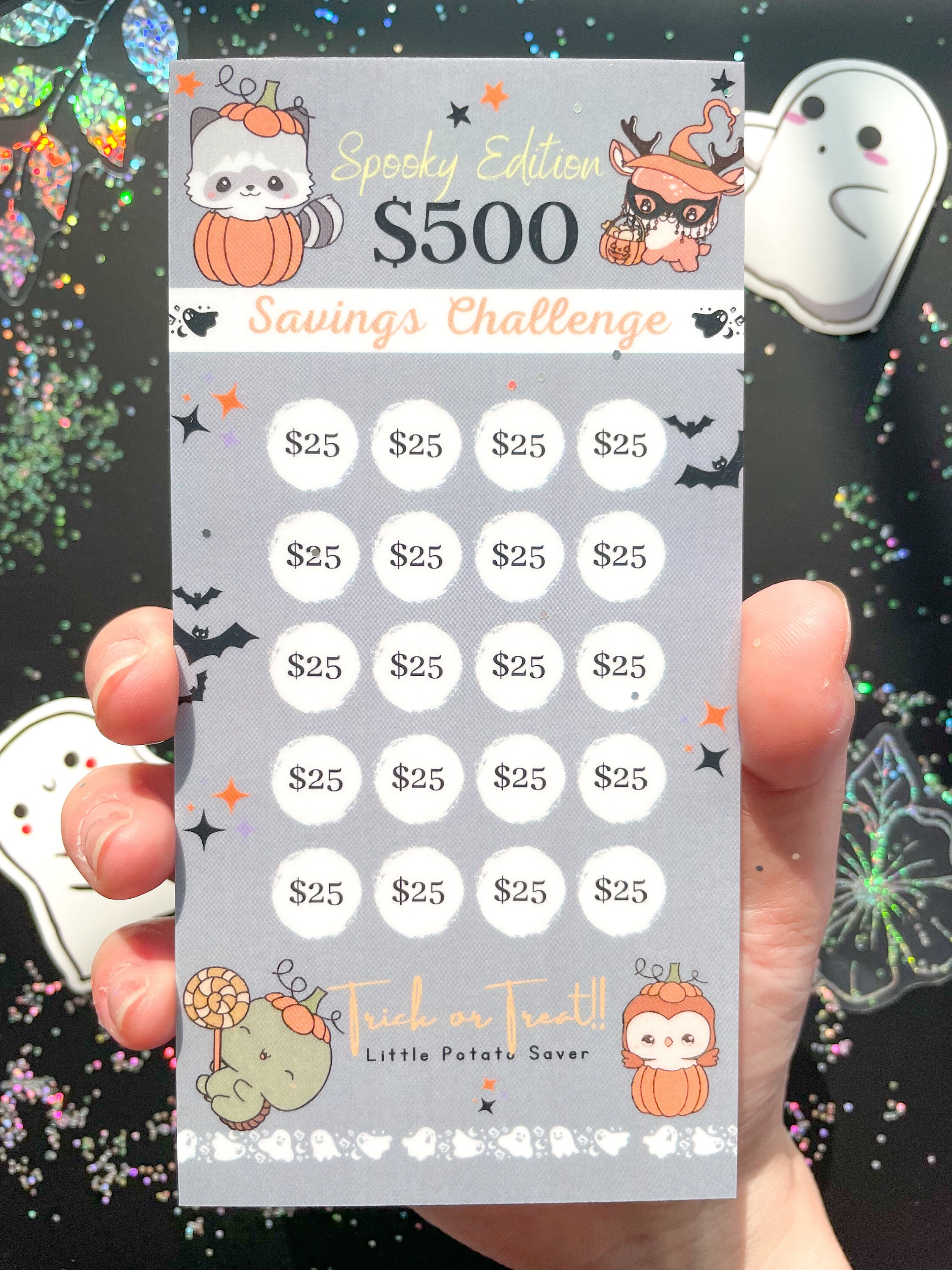 Spooky Edition Savings Challenge | Money Tracker | Laminated | for Cash ...