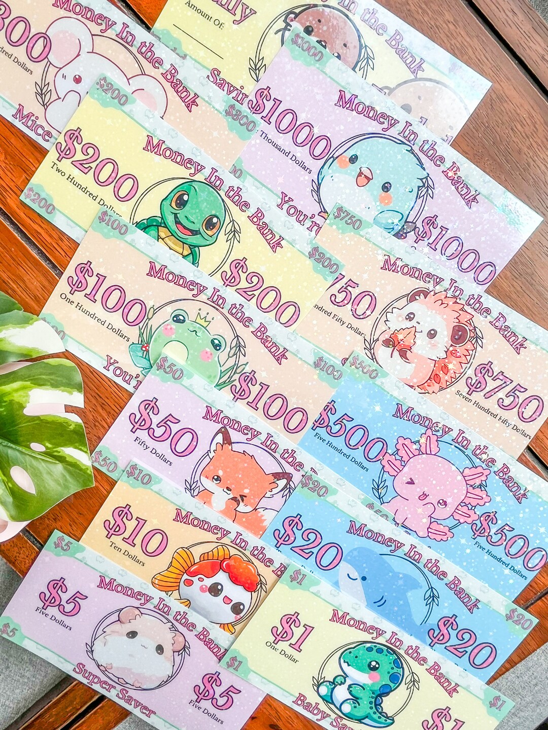 12 Prop Money Placeholder BUNDLE - Cute Animals 2nd Edition| 1-1000 ...