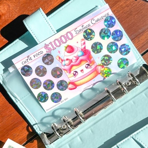 50-1000 Cutie Foods Savings Challenge Scratchers | Kawaii Cute Rainbow ...