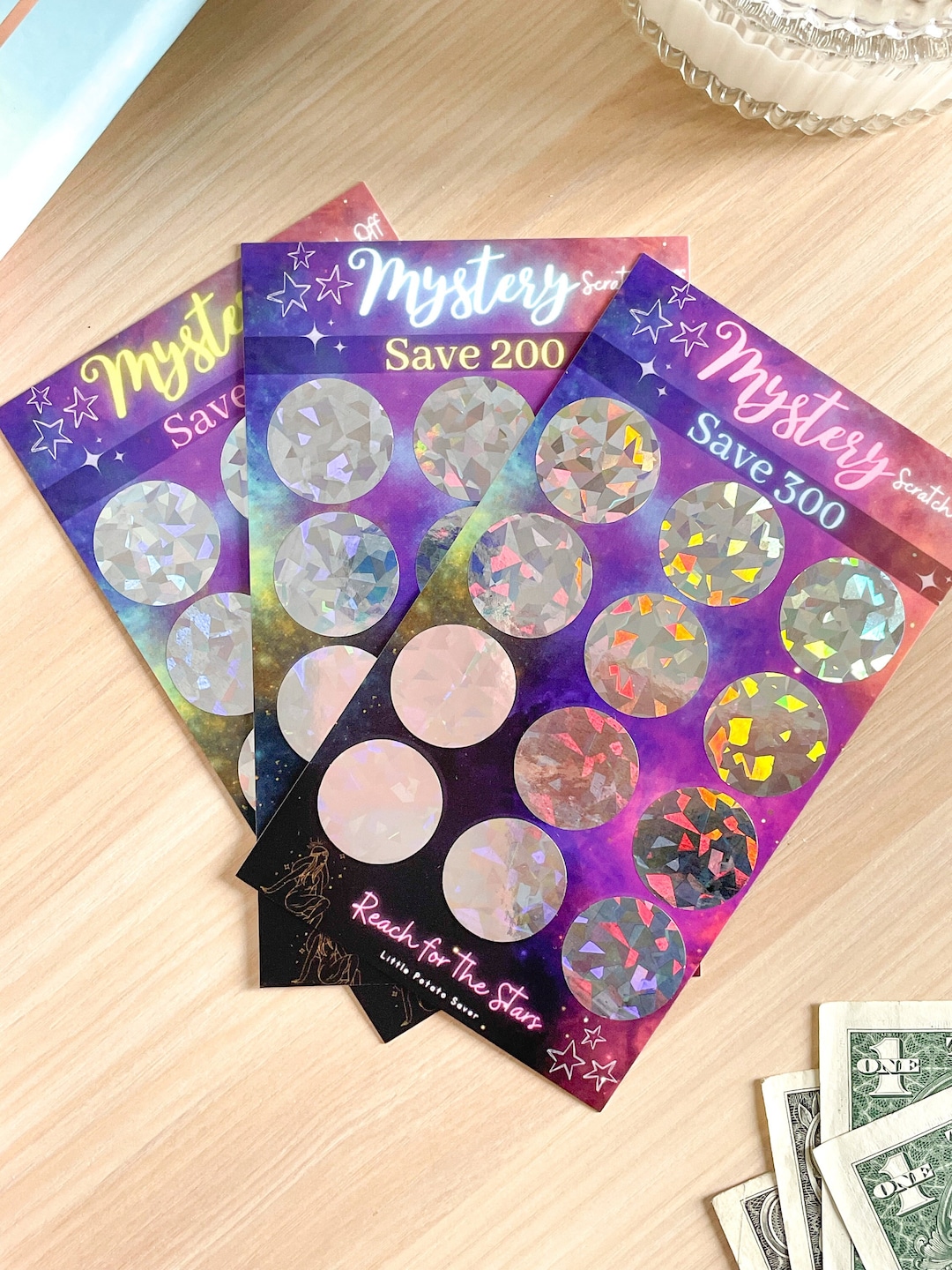 100 200 300 Mystery Scratch and Save! Savings Challenge | Starry Space ...