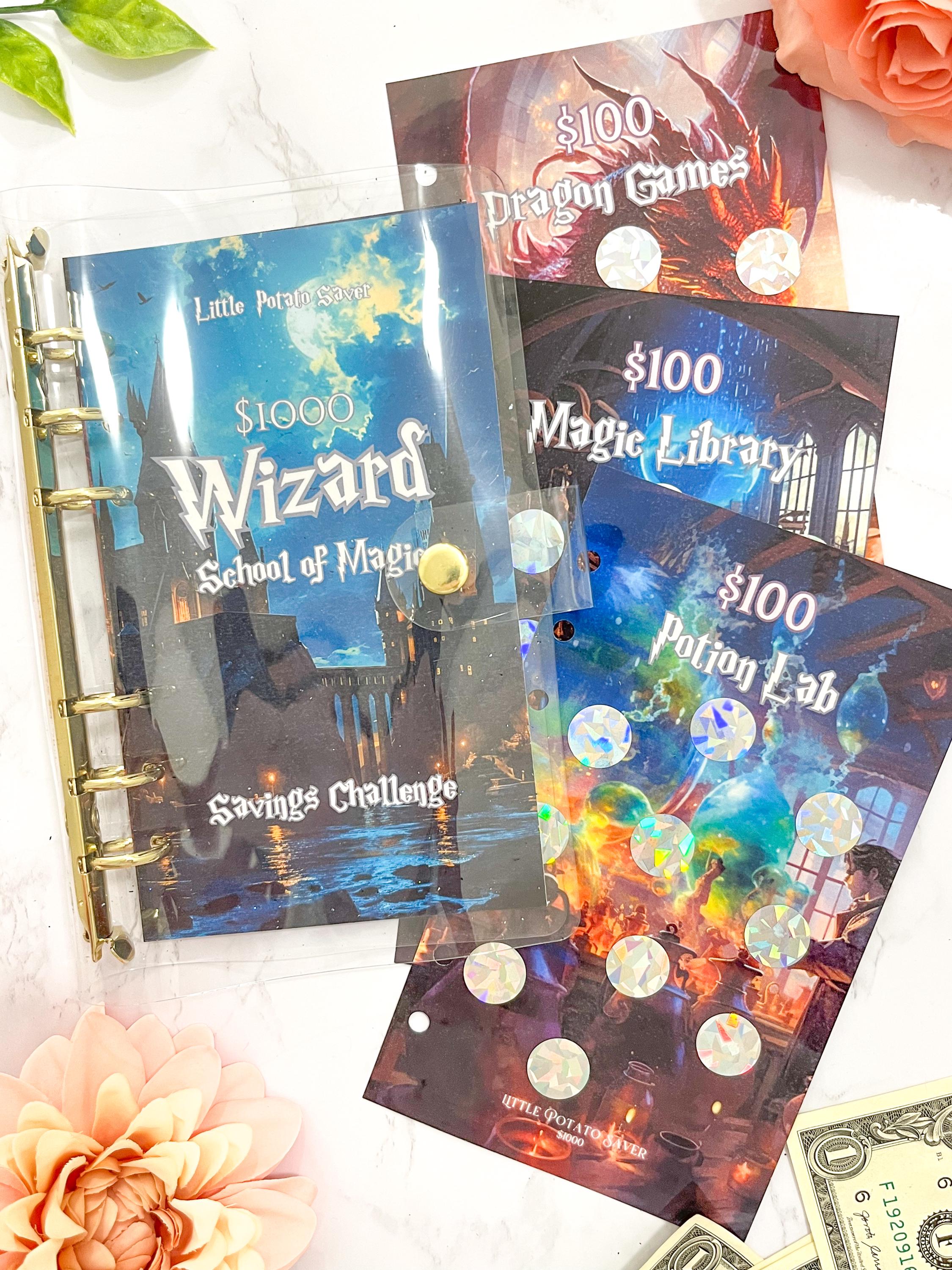1k 2.5k 5k Wizard Magic School SCRATCH OFF Savings Challenge | for A6 ...