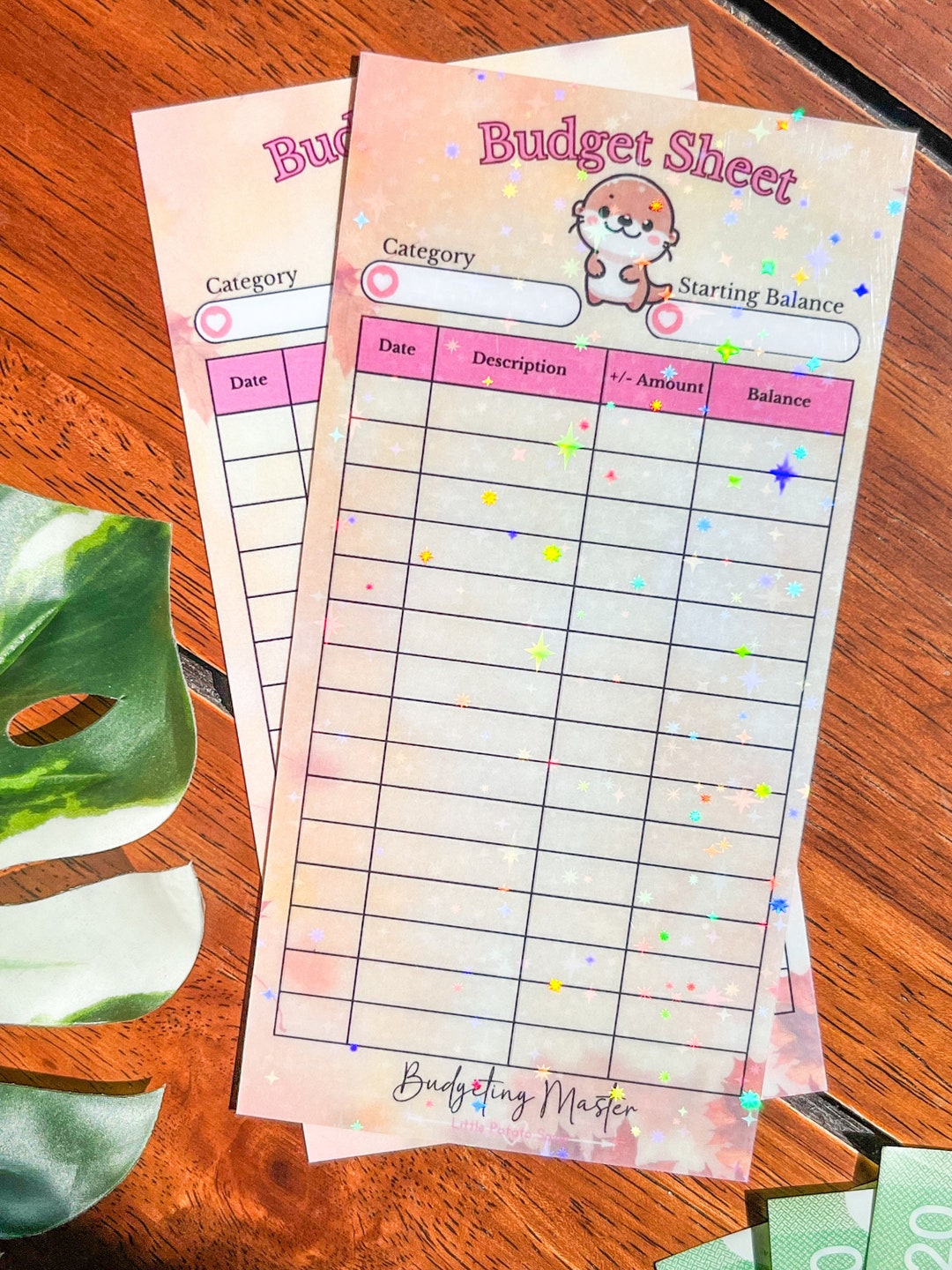 OTTER Budget Sheet - Cute Animals 2nd Edition | Money Tracker | A6 ...