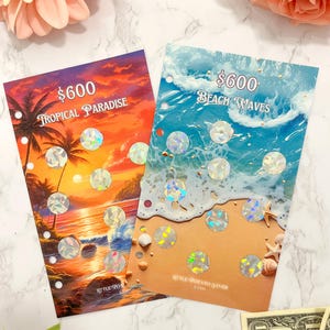1k 2.5k 5k Summer Beaches SCRATCH OFF Savings Challenge | for A6 Budget ...