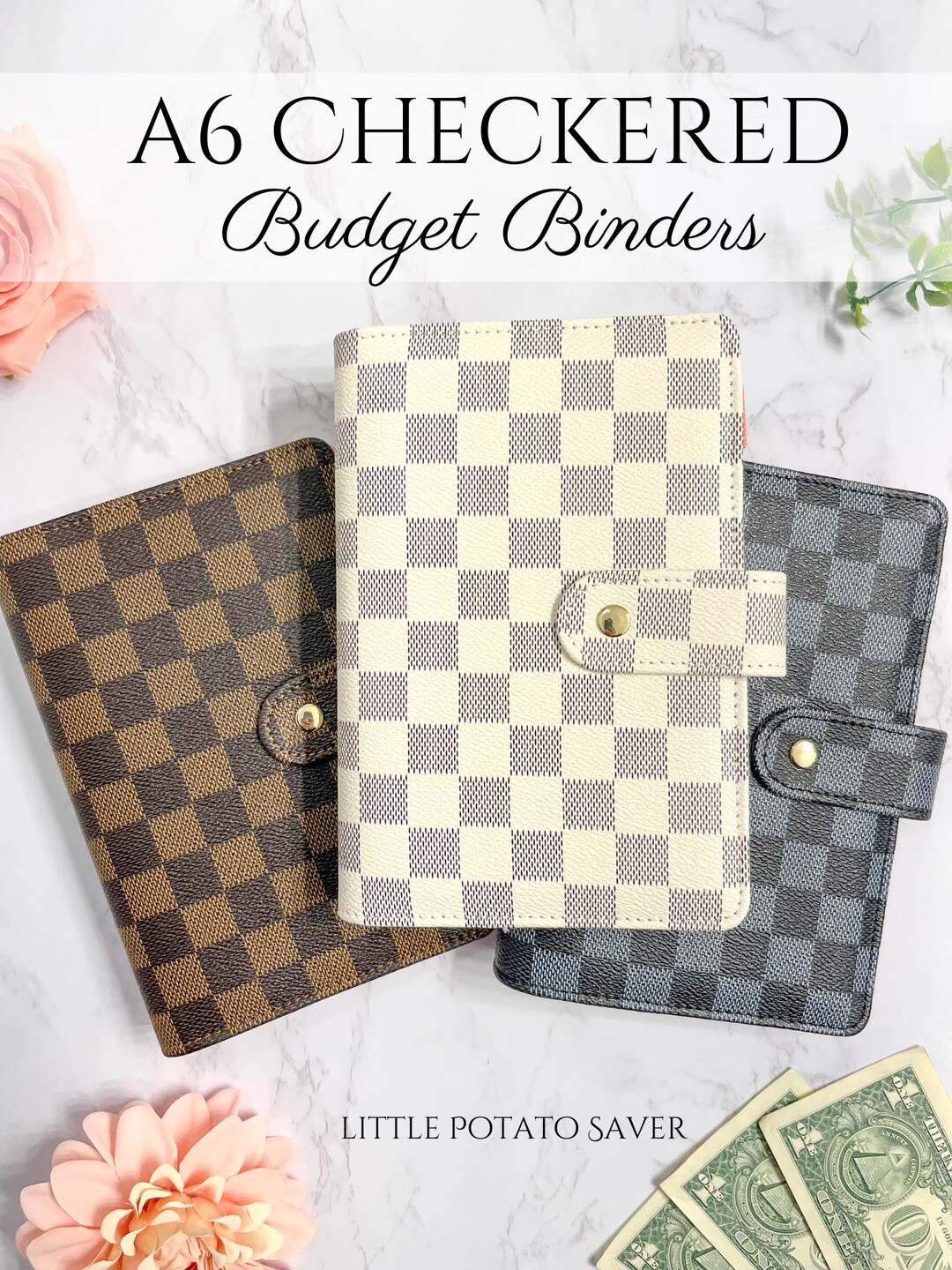 A6 Checkered Savings Challenge Budget Binder Planner Journal | Cash ...