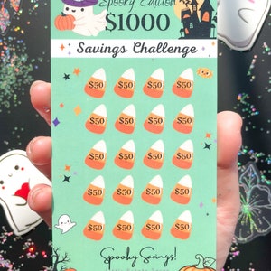 Spooky Edition Savings Challenge | Money Tracker | Laminated | for Cash ...