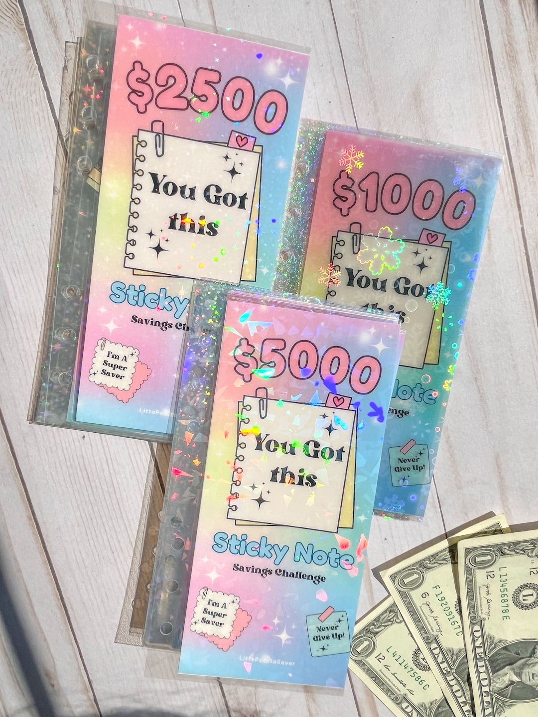 1k 2.5k 5k Motivational Sticky Notes Envelope Savings Challenge | A6 ...