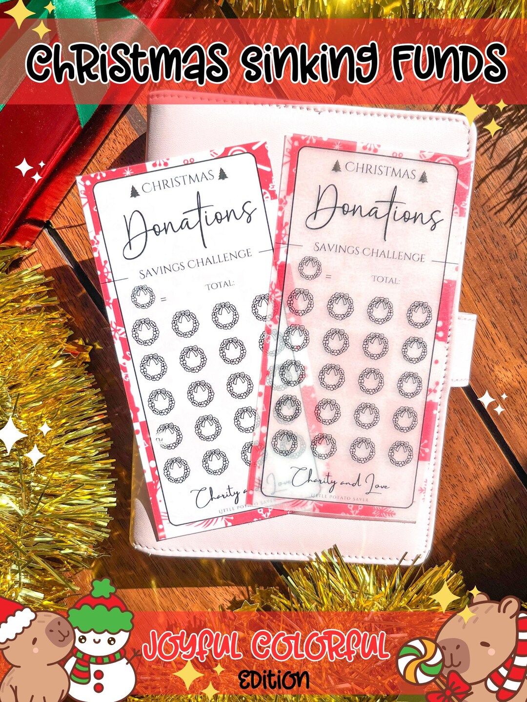 Donations Joyful Colorful Christmas Sinking Funds Savings Challenge ...