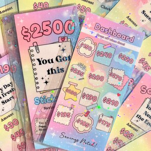 1k 2.5k 5k Motivational Sticky Notes Envelope Savings Challenge | A6 ...