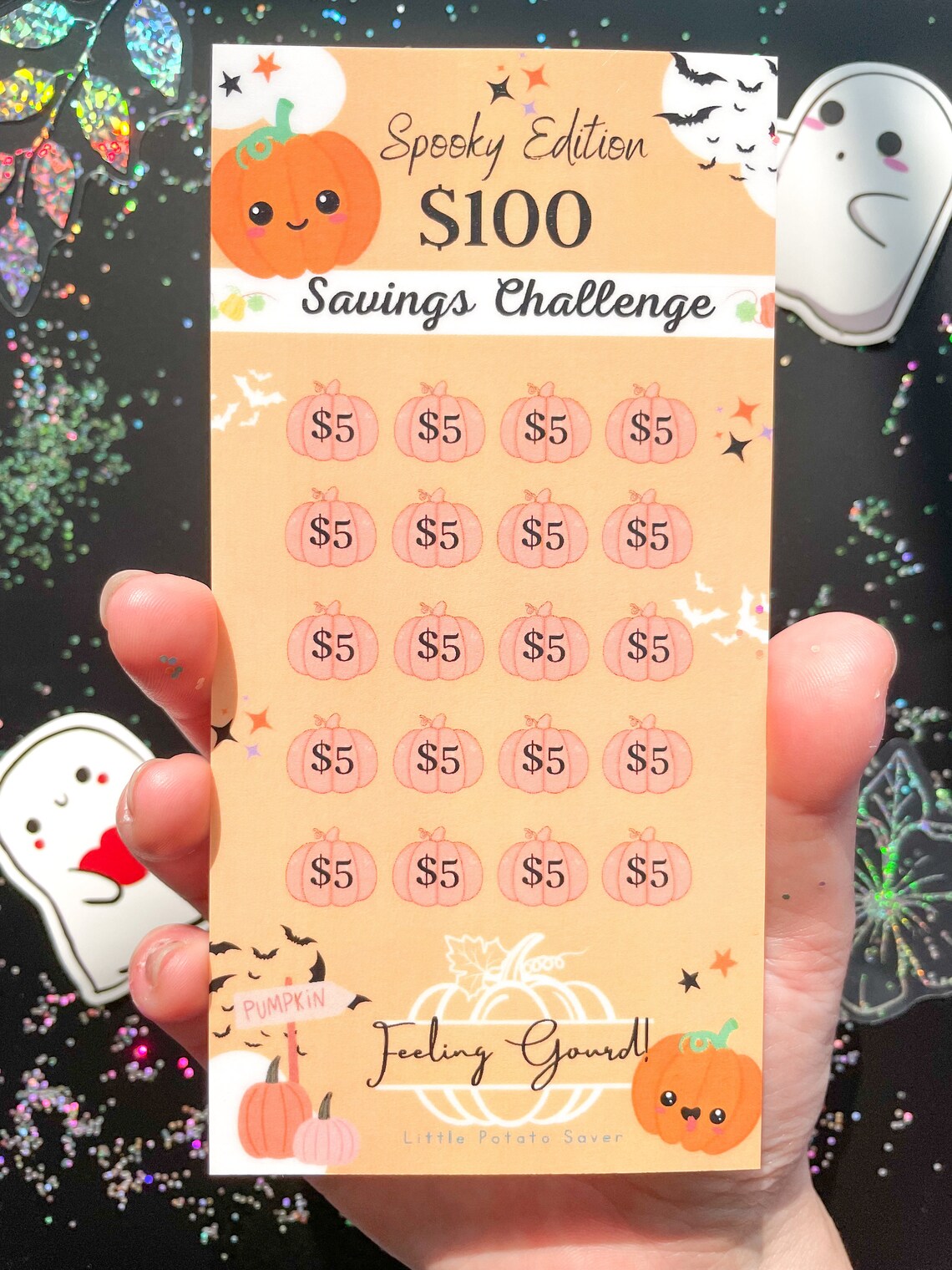 Spooky Edition Savings Challenge | Money Tracker | Laminated | for Cash ...