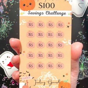 Spooky Edition Savings Challenge | Money Tracker | Laminated | for Cash ...