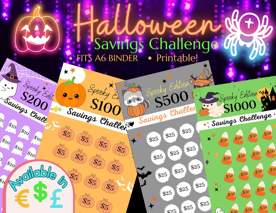 Spooky Savings Challenges | Printable | Budgeting | Money Tracker | for ...