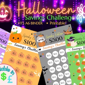 Spooky Savings Challenges | Printable | Budgeting | Money Tracker | for ...