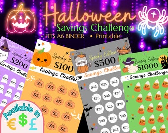 Printable A6 Spooky Savings Challenge Bundle, Cash Envelope Insert ...