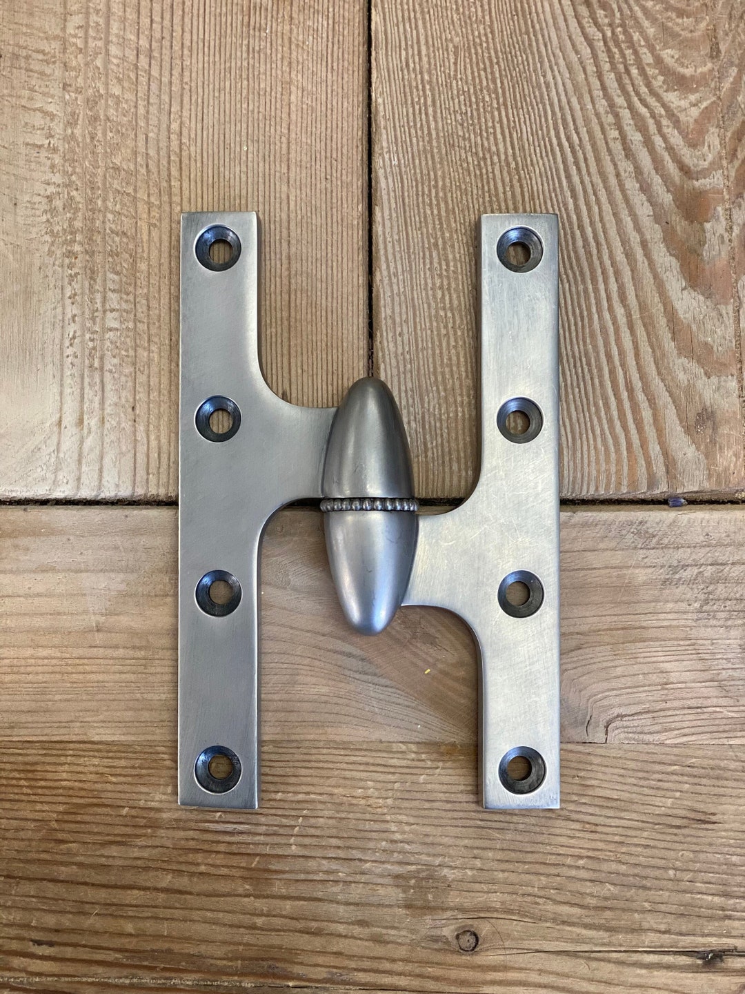 6" X 3 3/4" Brushed Nickle Olive Knuckle Door Hinge - Right Hand - Made ...