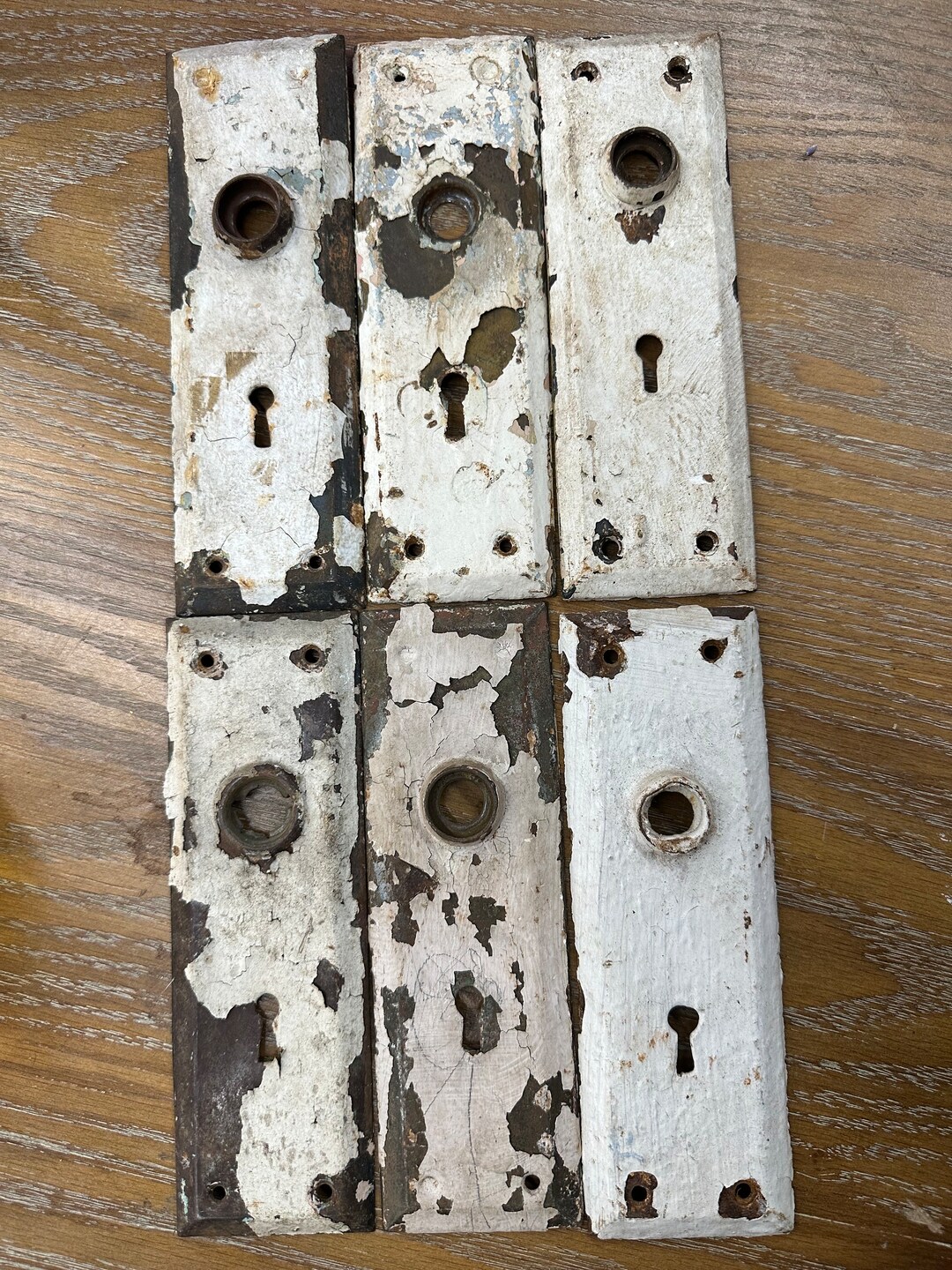 8 Old Vintage White Chippy Backplates Escutcheons sold as Lot - Etsy