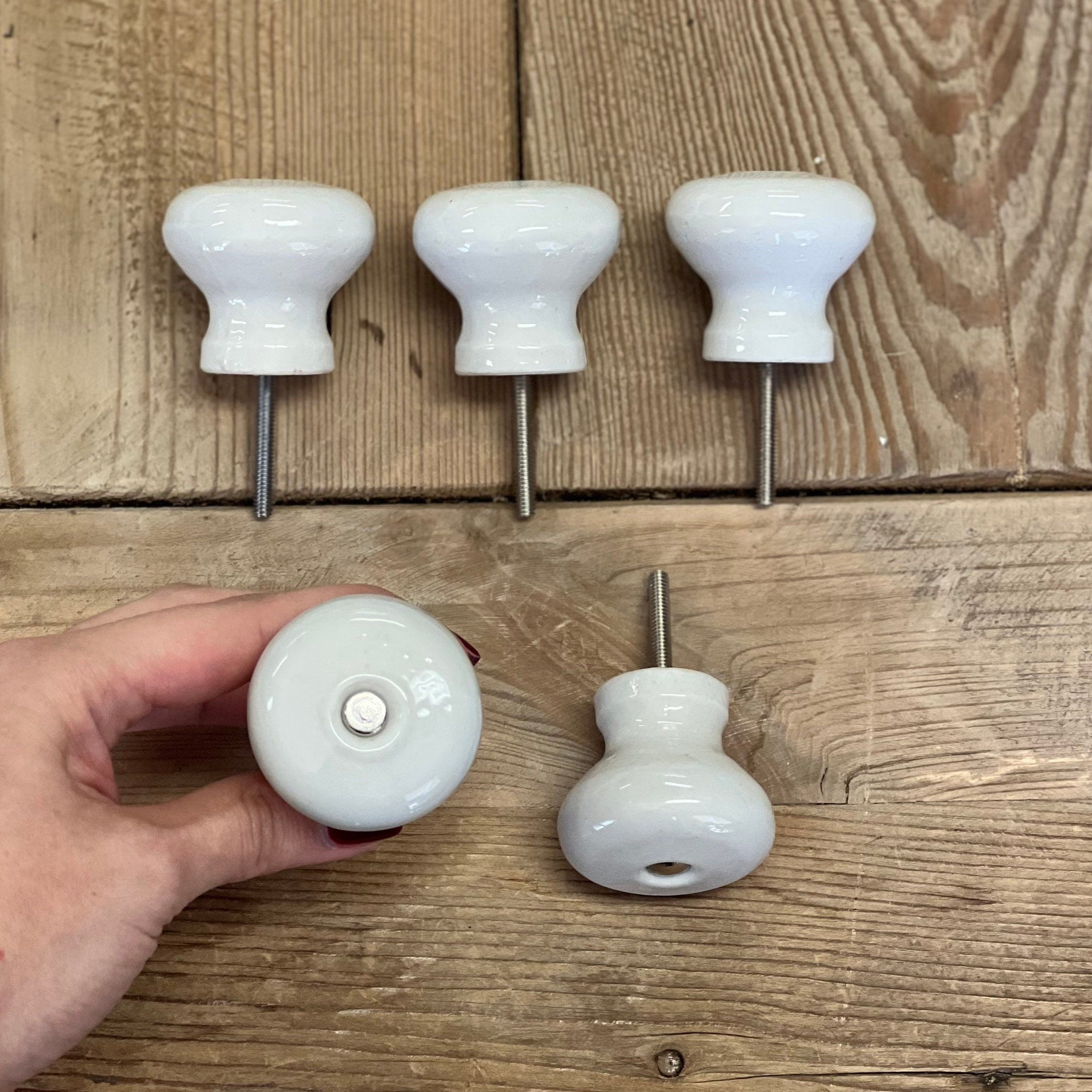 Extra Large White Porcelain Cabinet Knob - 1 9/16" Diameter - Etsy