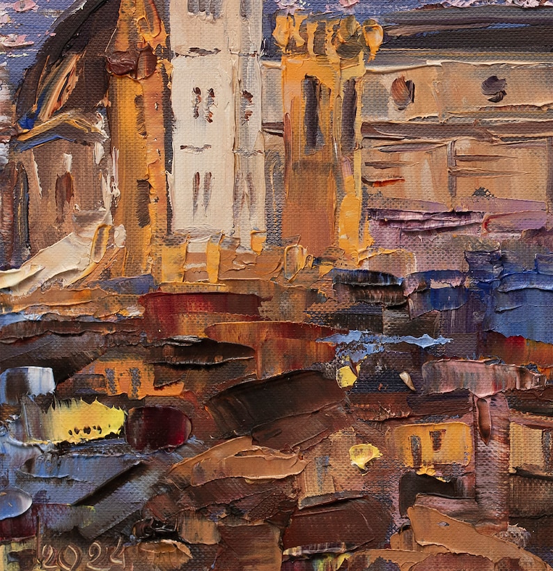 Night Florence Oil Painting, Florence Cathedral, Duomo Di Firenze, the ...