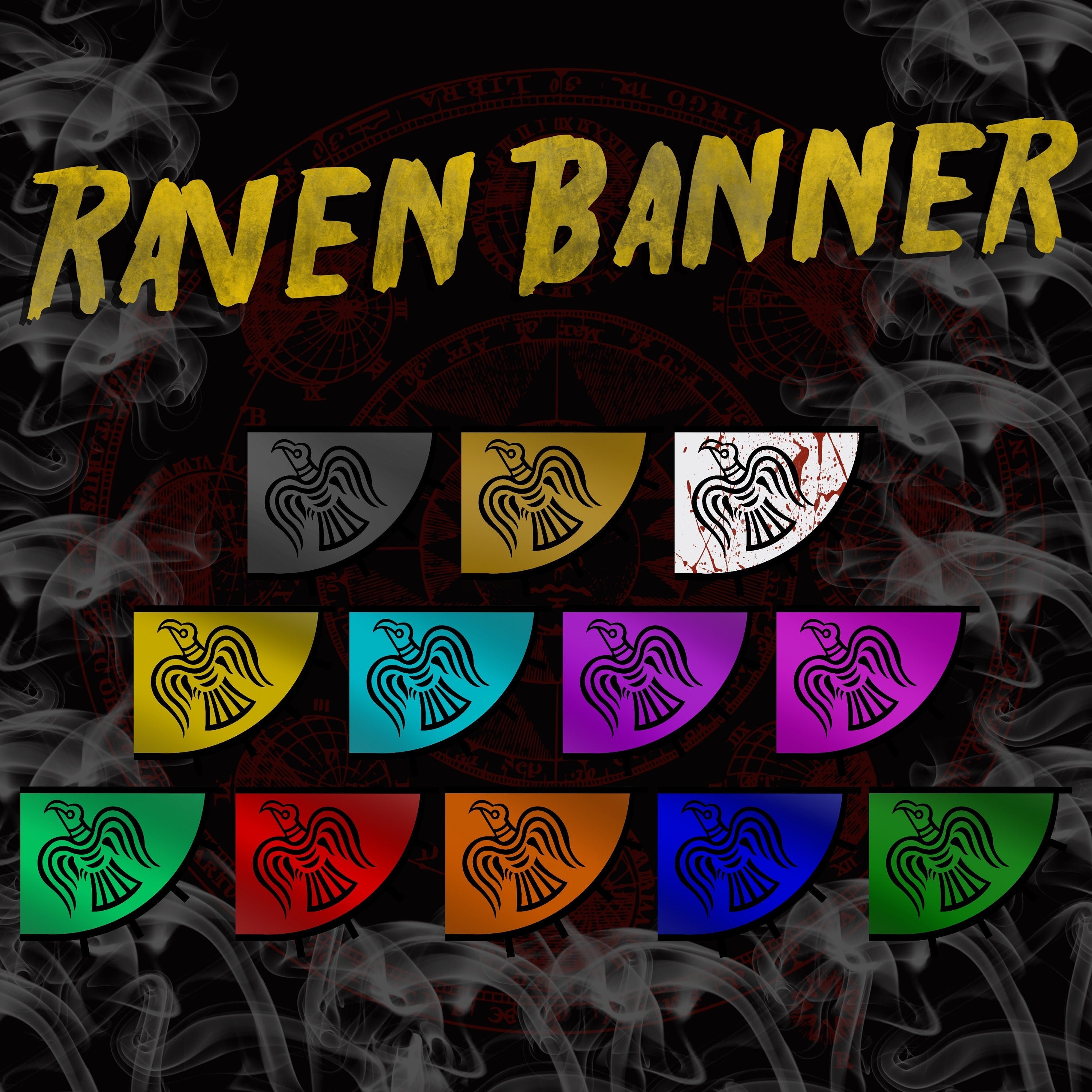 12 Raven Banner Sub Badge Set - Etsy