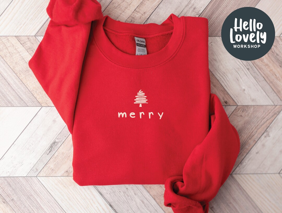 Merry Sweatshirt, Cute Christmas Sweatshirt, Merry Christmas Sweatshirt ...