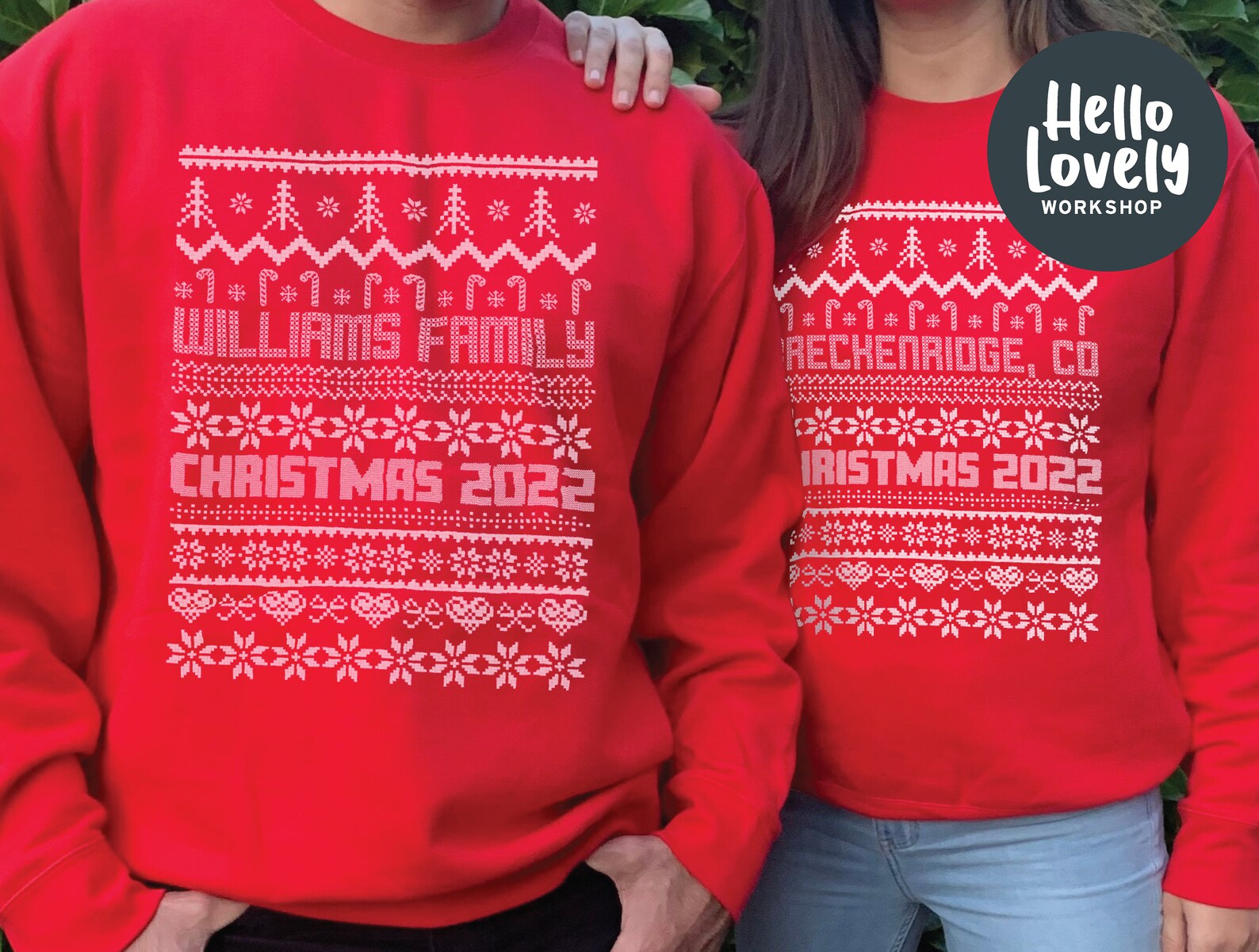 Couple Christmas Sweaters, Christmas Party Outfit, Husband Wife ...