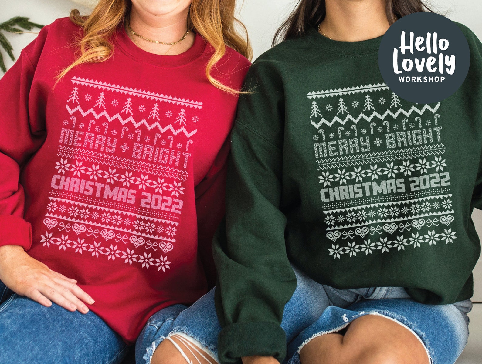 Couple Christmas Sweaters, Christmas Party Outfit, Husband Wife ...