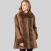 Long Line High Quality Real Astrakhan Fur Coat, Brown Color, Fluffy Fox ...