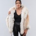 Fluffy Real Fox Fur Cape With Hood and Leather Belt. Winter Fur Cape ...