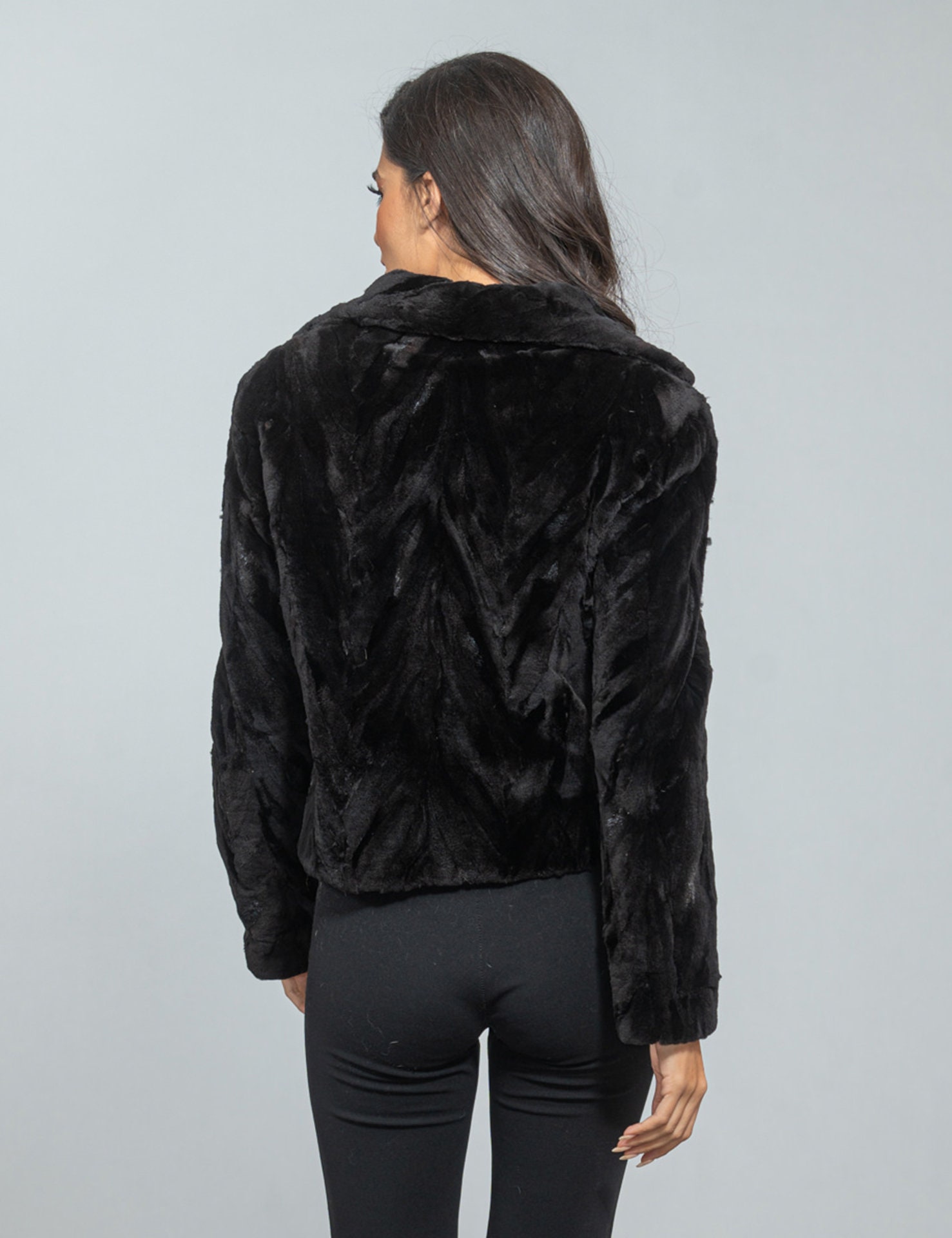 Real Black Mink Fur Bomber Jacket. Modern Short Jacket, Lightweight ...