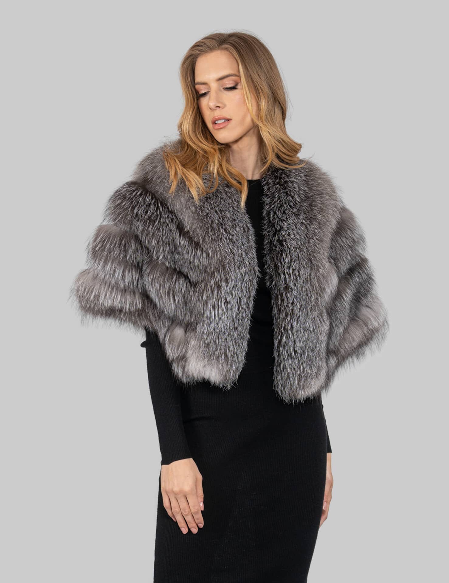 ONE SIZE Arzande Real Fox Fur Stole. Formal Outerwear, Engagement Wrap ...