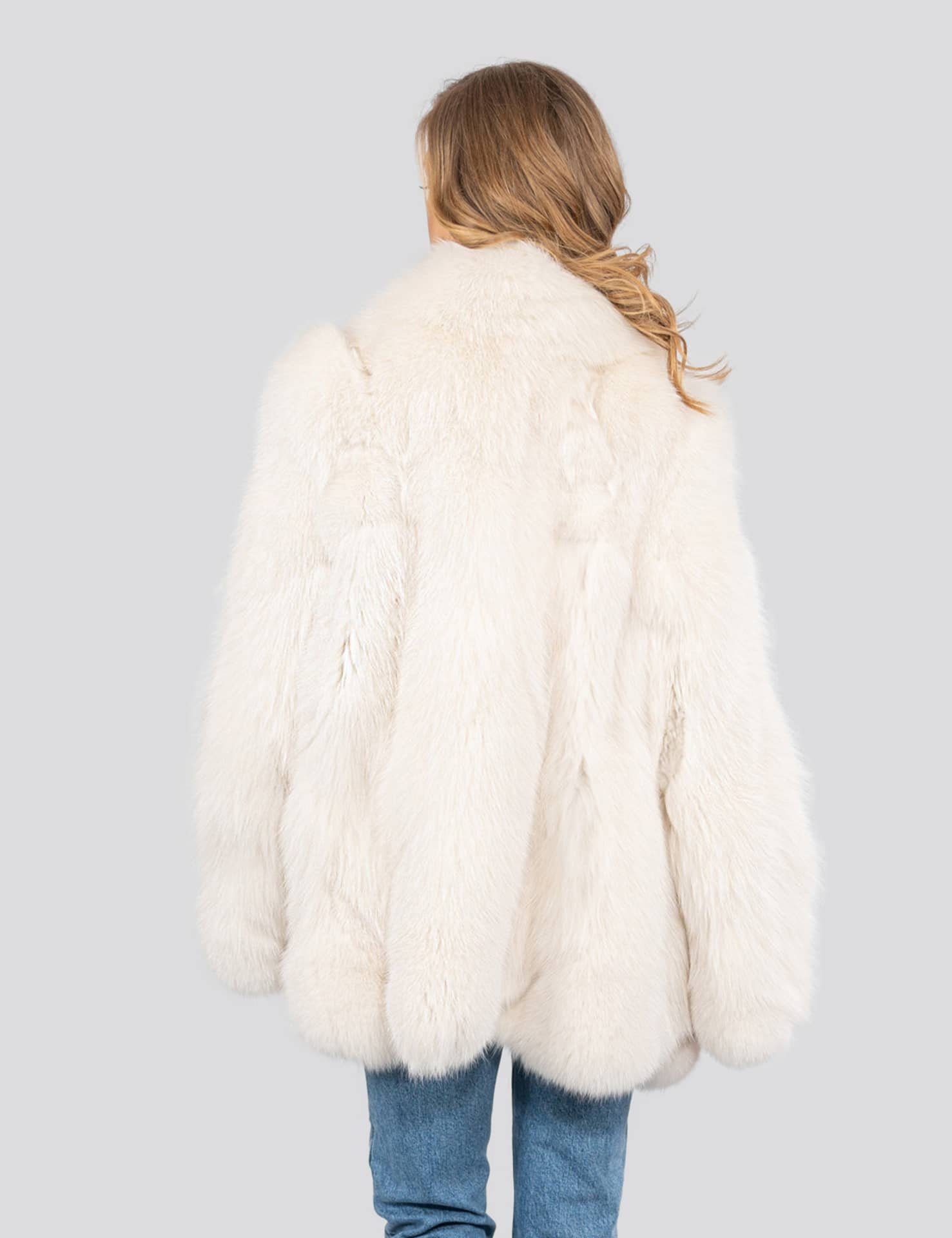Pearl Real Fox Fur Coat. Stand Collar. High Quality Zaets Fox Fur ...