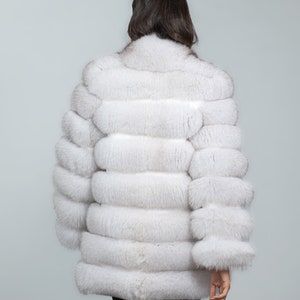 Multi Wearable Fluffy Real Fox Fur Coat, Natural Color. Blue Fox Fur ...