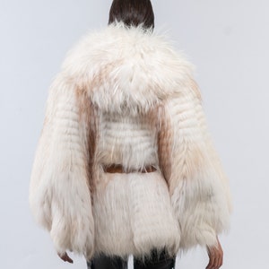 Fluffy Real Fox Fur Cape With Hood and Leather Belt. Winter Fur Cape ...