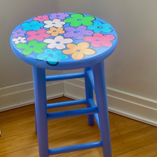 Hand Painted Bar Stools - Etsy