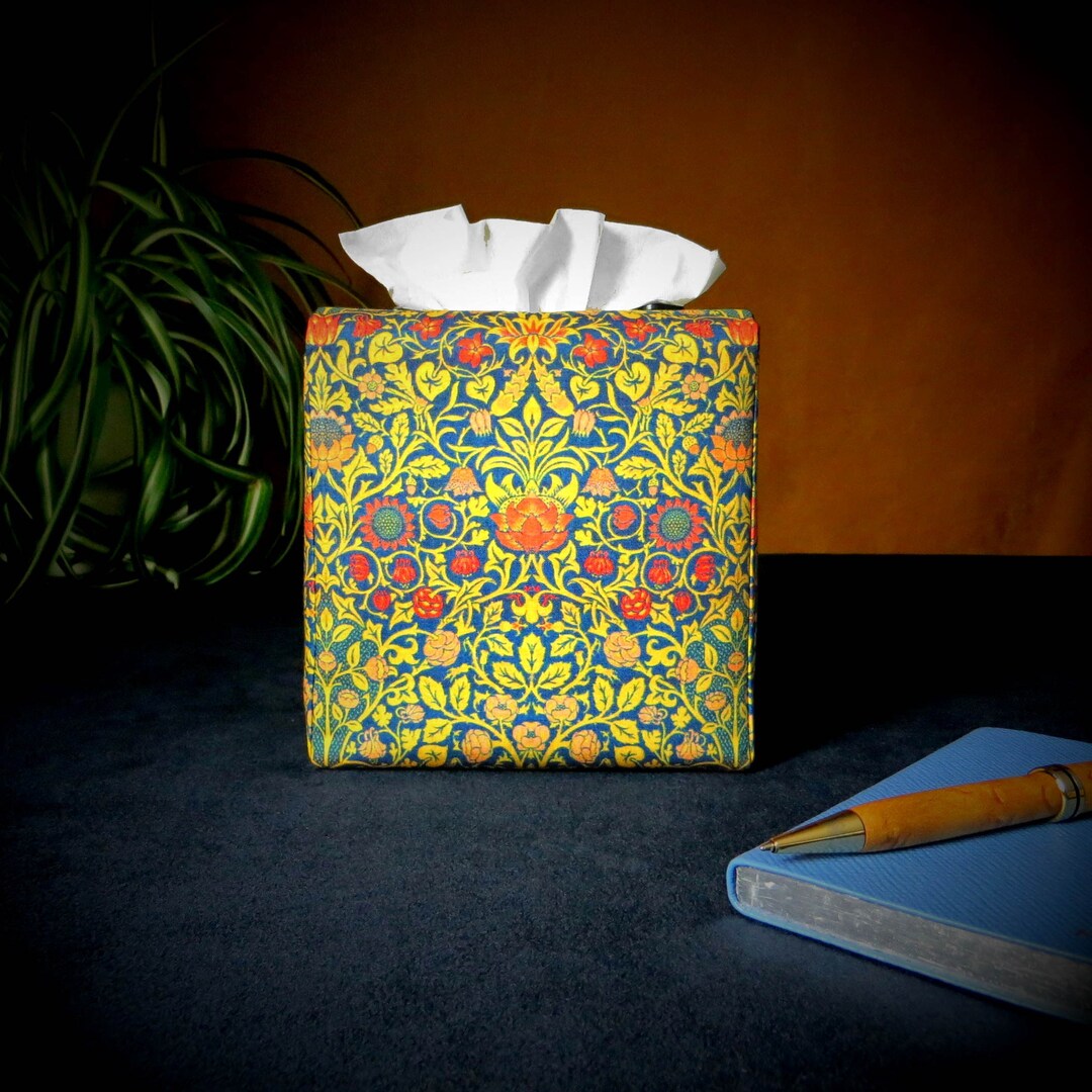 Cube Tissue Box Cover: Wild Garden Fabric - Etsy