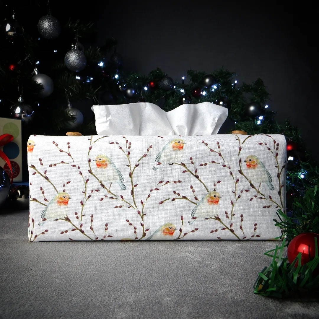 Fabric Rectangle Tissue Box Cover Robins - Etsy