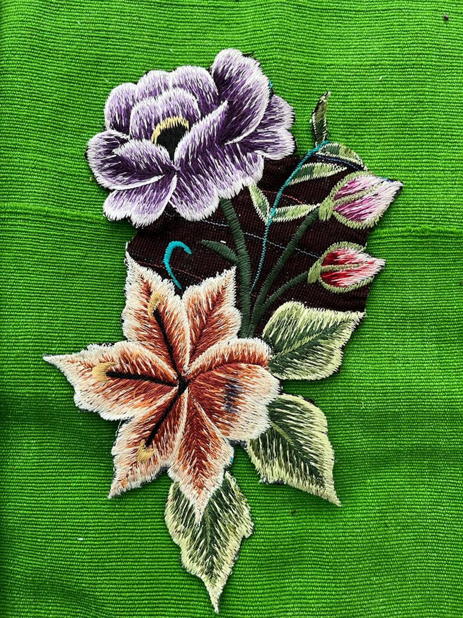 Handmade Mexican Embroidered Flower Patches /mexican Sew on - Etsy
