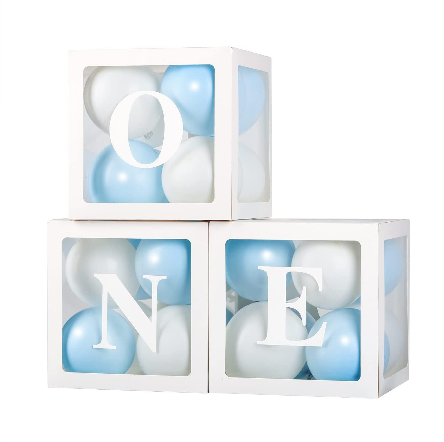 One Box 1st Birthday Decoration White Clear One Balloon - Etsy