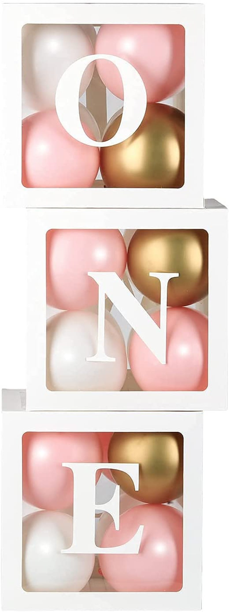 One Box 1st Birthday Decoration White Clear One Balloon - Etsy