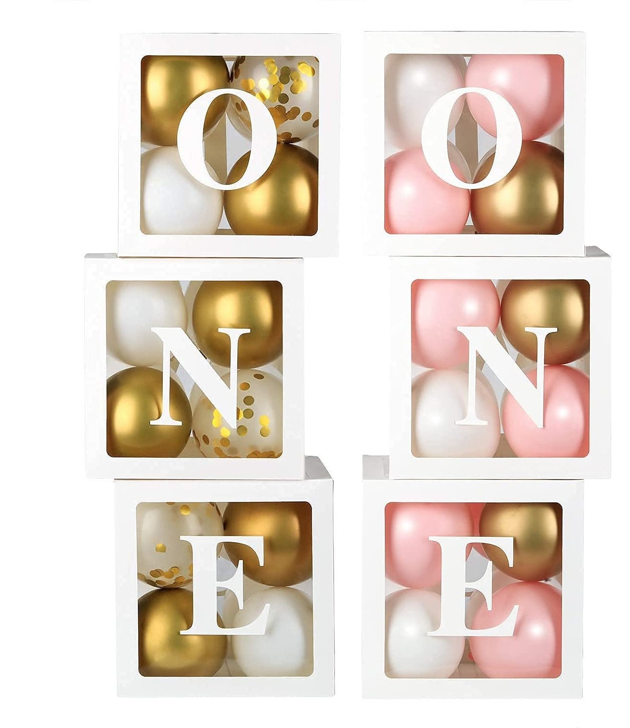 One Box 1st Birthday Decoration White Clear One Balloon - Etsy