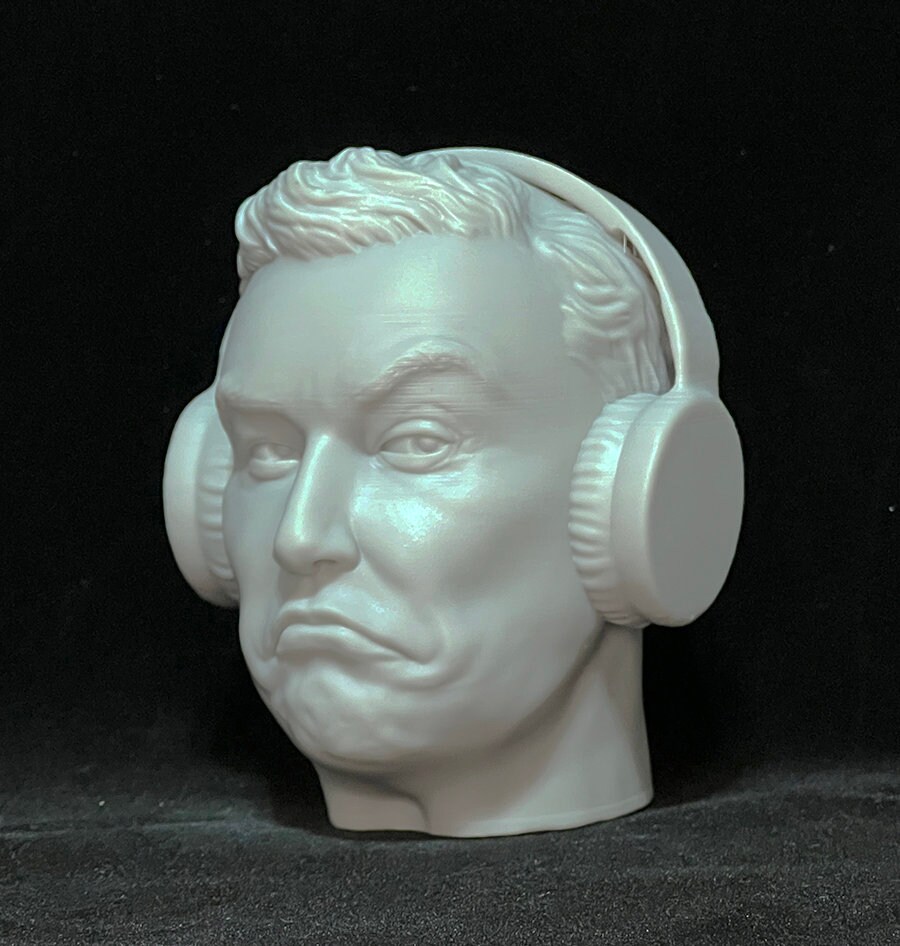 Elon Musk Head Portrait 3D Printed Figure 2021 Man of the Year - Etsy