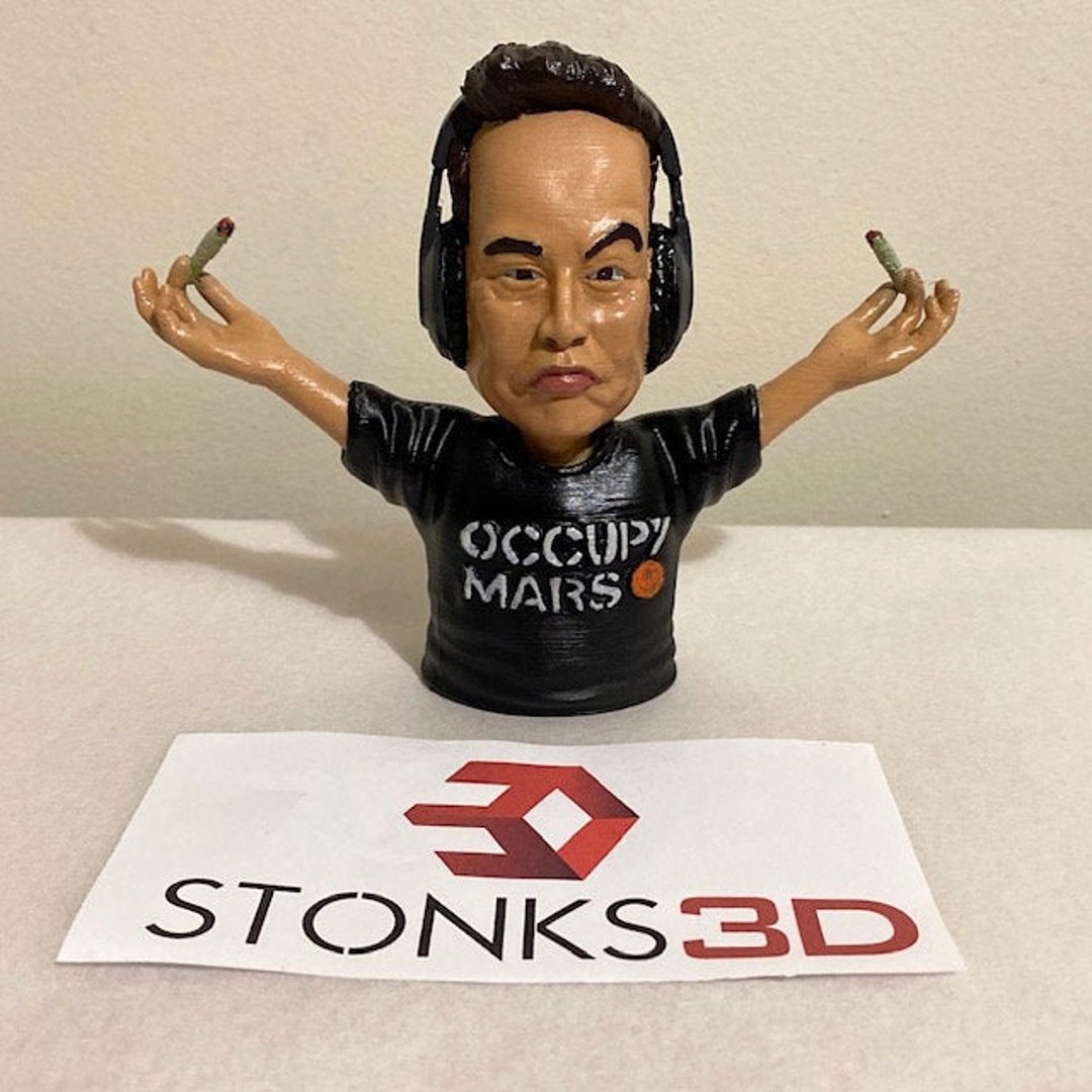 Elon Musk Marijuana Weed Two Joints 3D Printed Figure WSB ...