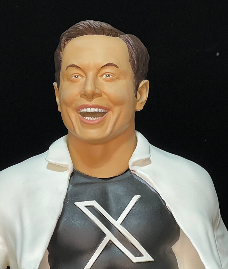 Elon Musk Painted 3D Printed Figure X Formerly Known as Twitter - Etsy