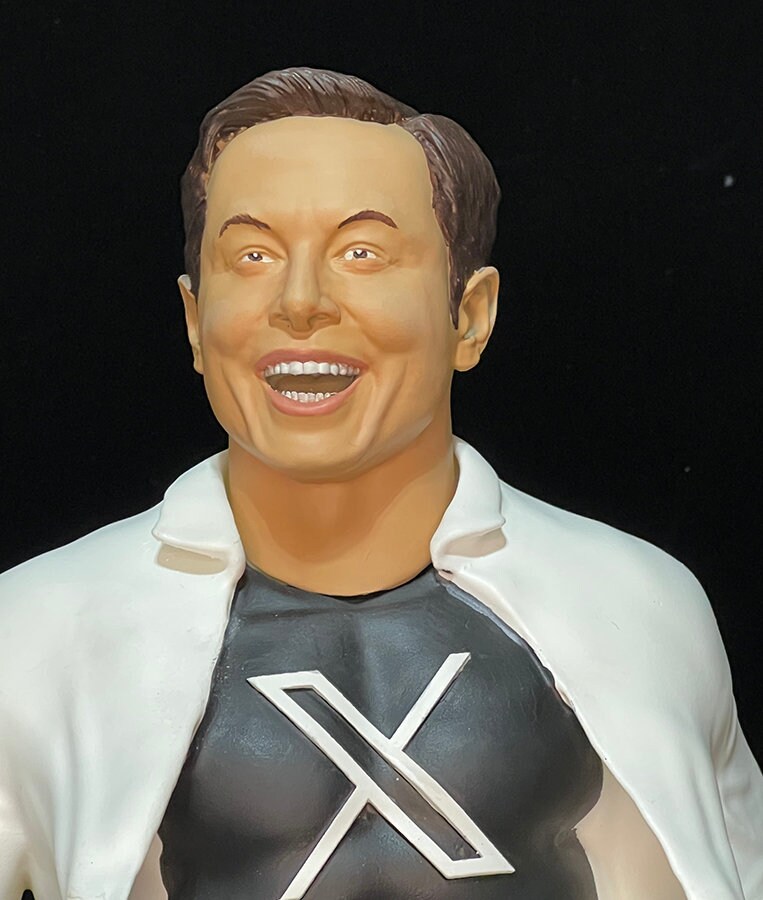 Elon Musk Painted 3D Printed Figure X Formerly Known as Twitter - Etsy
