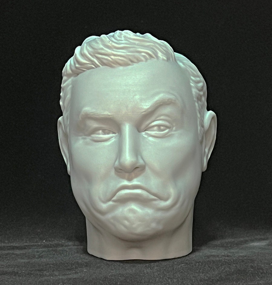 Elon Musk Head Portrait 3D Printed Figure 2021 Man of the Year - Etsy